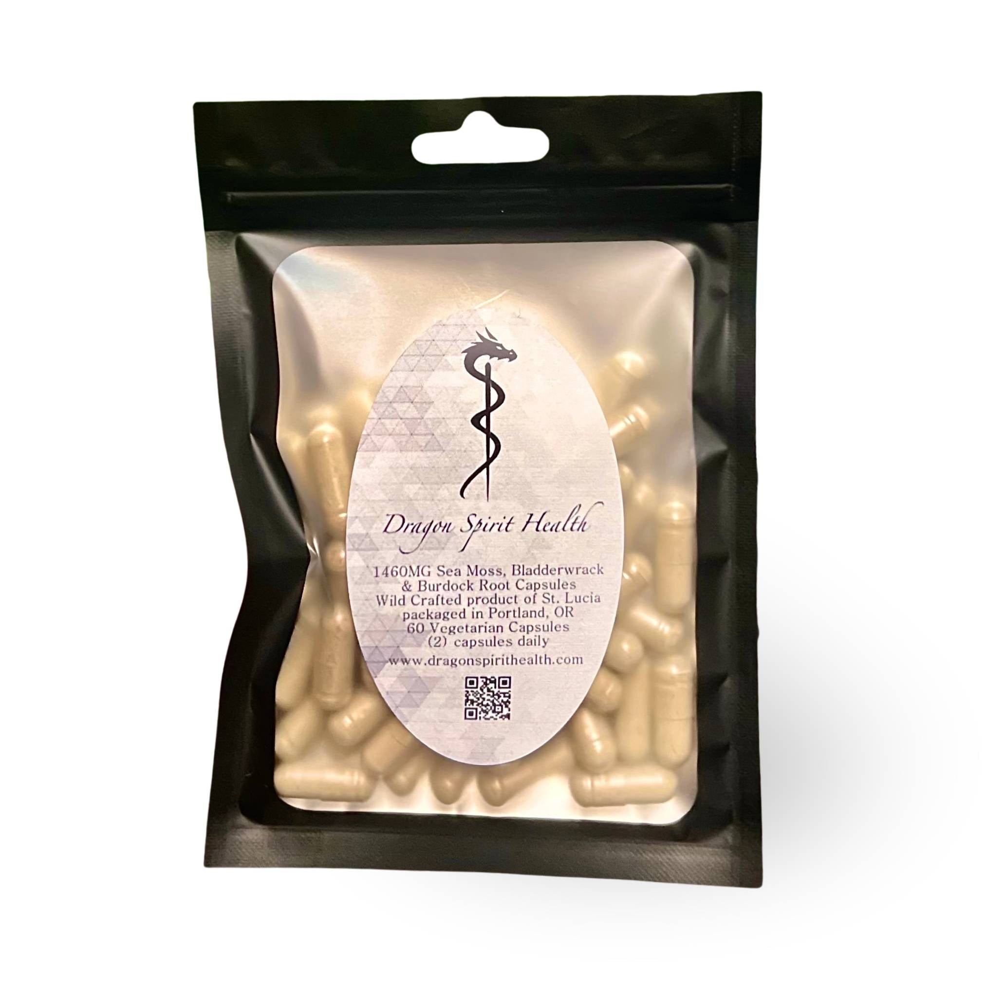 Sea Moss Capsules with Bladderwrack & Burdock – 60ct – Dragon Spirit Health
